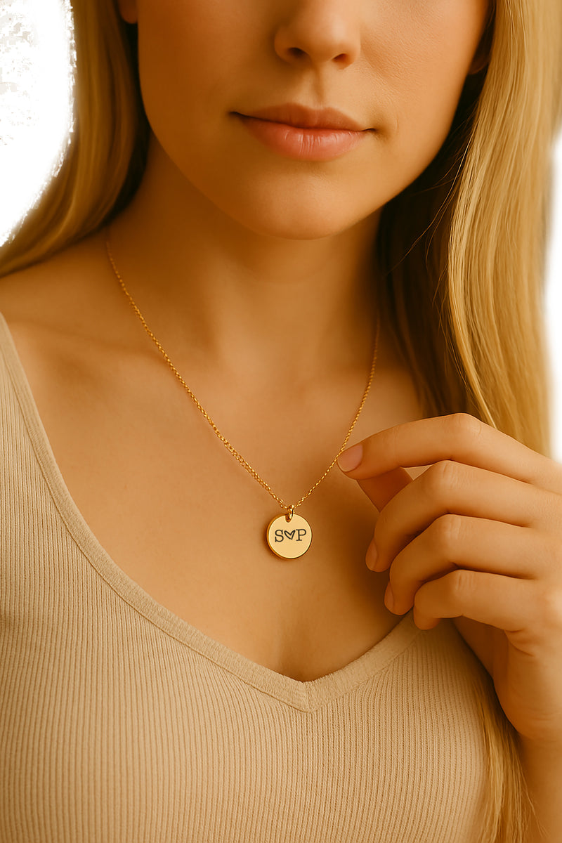 Custom Engraved Initial Disc Necklace For Women – SweetTeez LLC